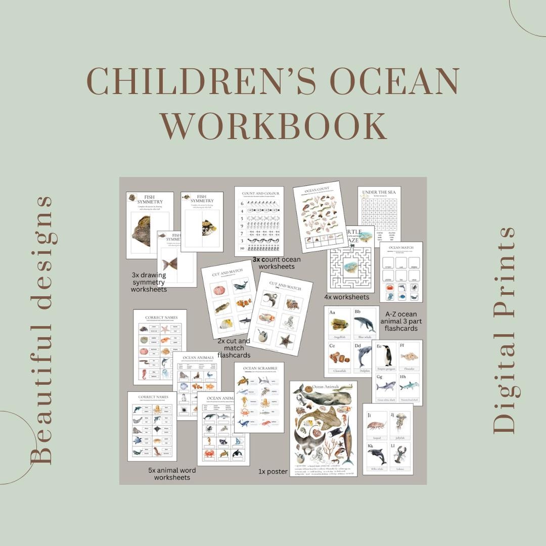 Children's Activity Ocean Workbook Digital Print - Etsy