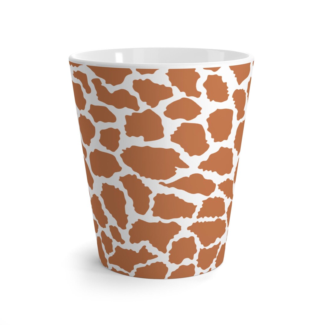 Giraffe Print Latte Mug: Rose-colored Ceramic Coffee Cup (12 Oz) - Etsy