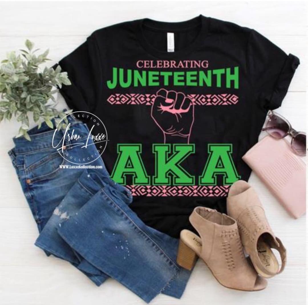 AKA Celebrating Juneteenth T-shirt - Etsy