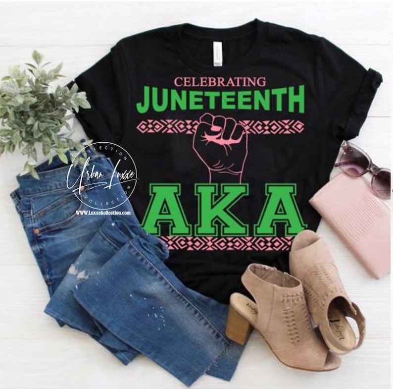 AKA Celebrating Juneteenth T-shirt - Etsy