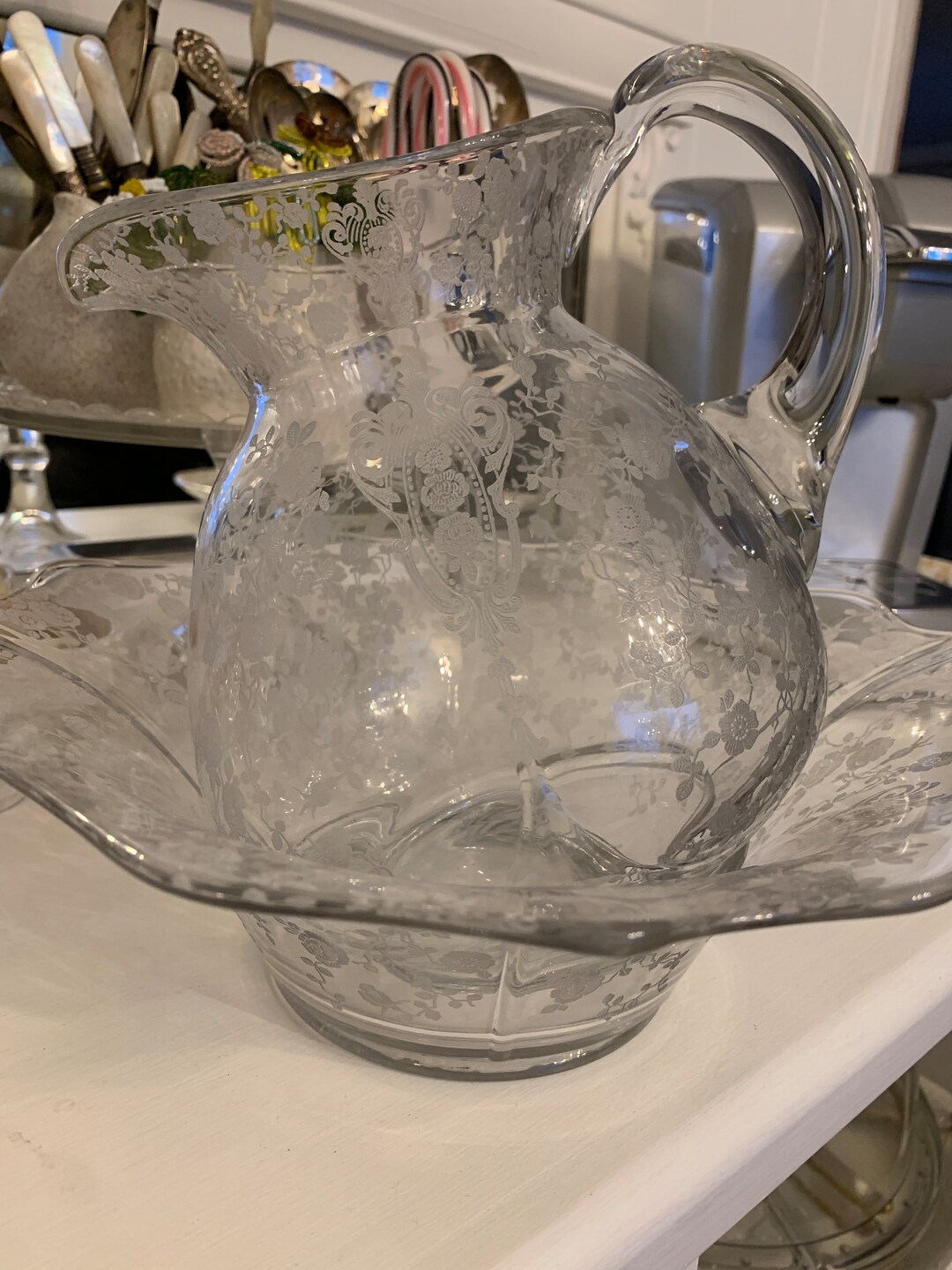 Cambridge Rose Point Your Choice Pitcher or Console Bowl - Etsy