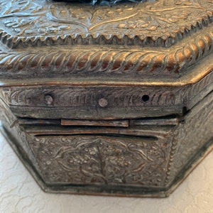 Antique Copper Octagonal Betal Nut Box Embossed - Etsy