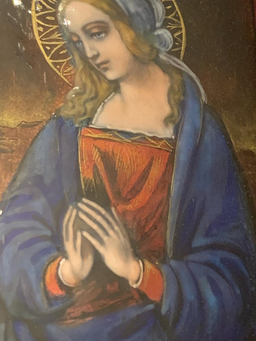 Antique Limoges Enamel Painting Virgin Mary Rare - Etsy
