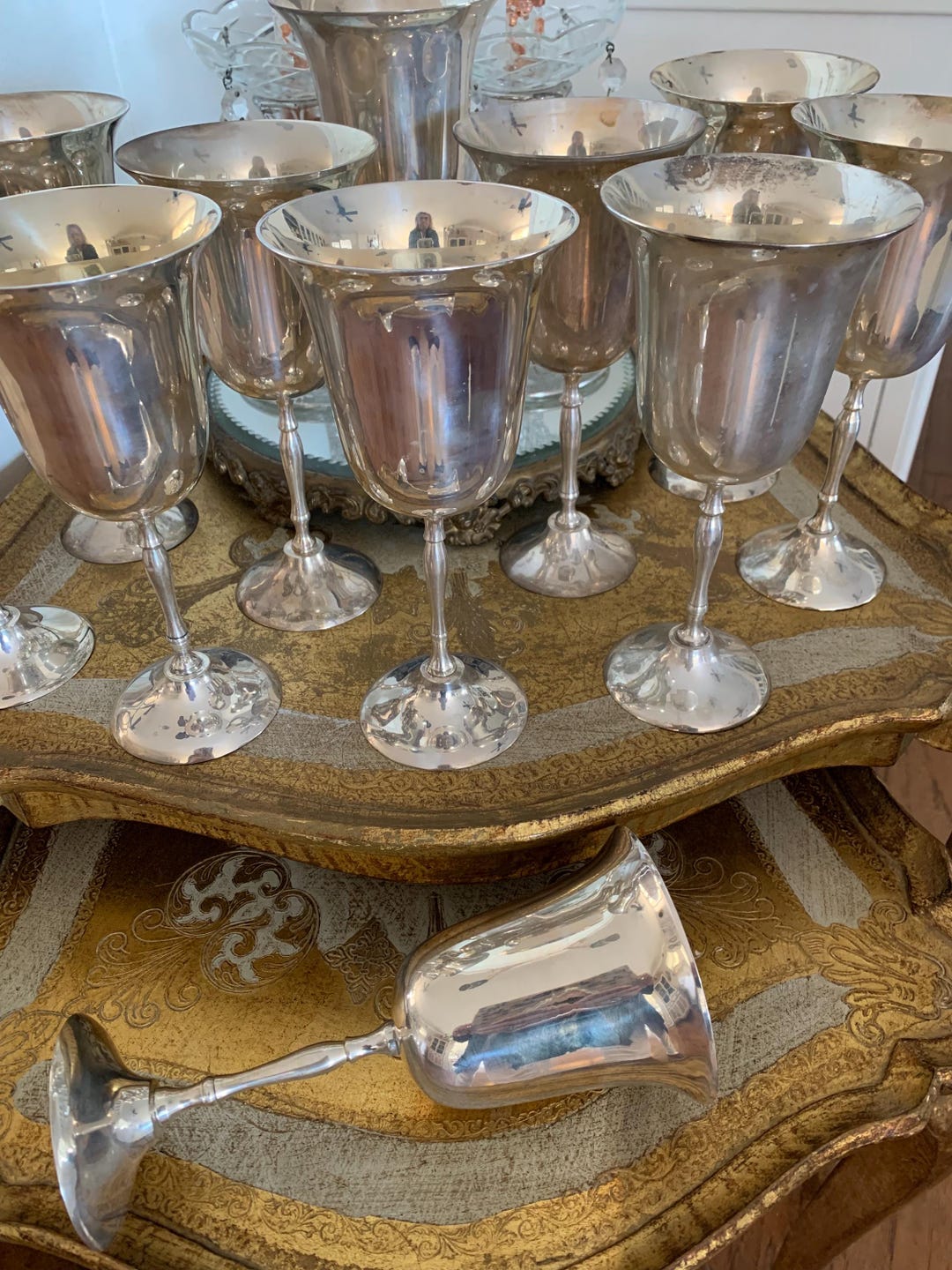 International Silver Goblet Silver Plated Wine Glass Silver Stemware - Etsy