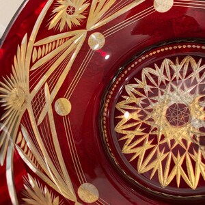 RUBY RED CRYSTAL Bowl Cut Glass Czech Cut to Clear Crystal - Etsy