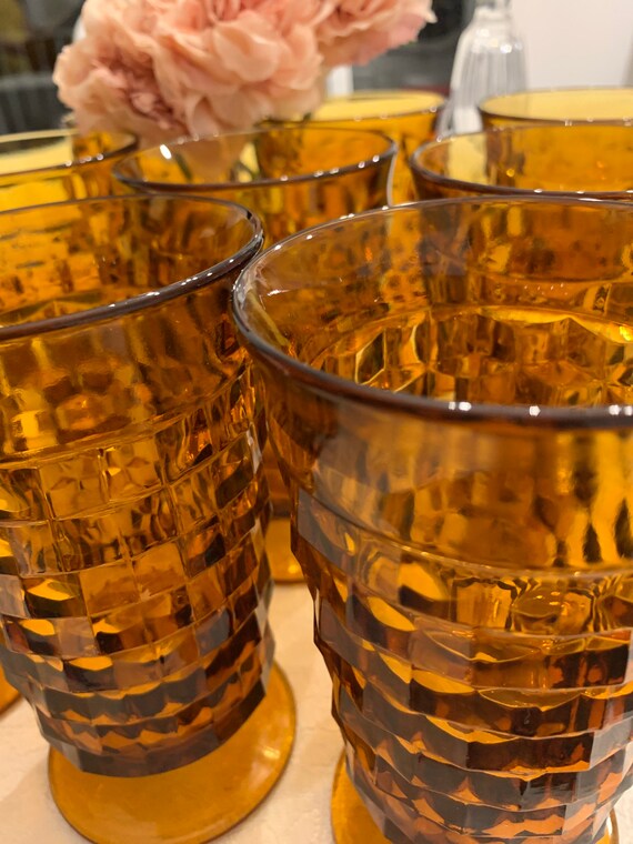 Vintage Indiana Glasses Amber Whitehall Colony Retro - Etsy