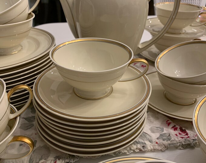 Rosenthal Winifred Dessert Tea Set Ivory Gold Band - Etsy