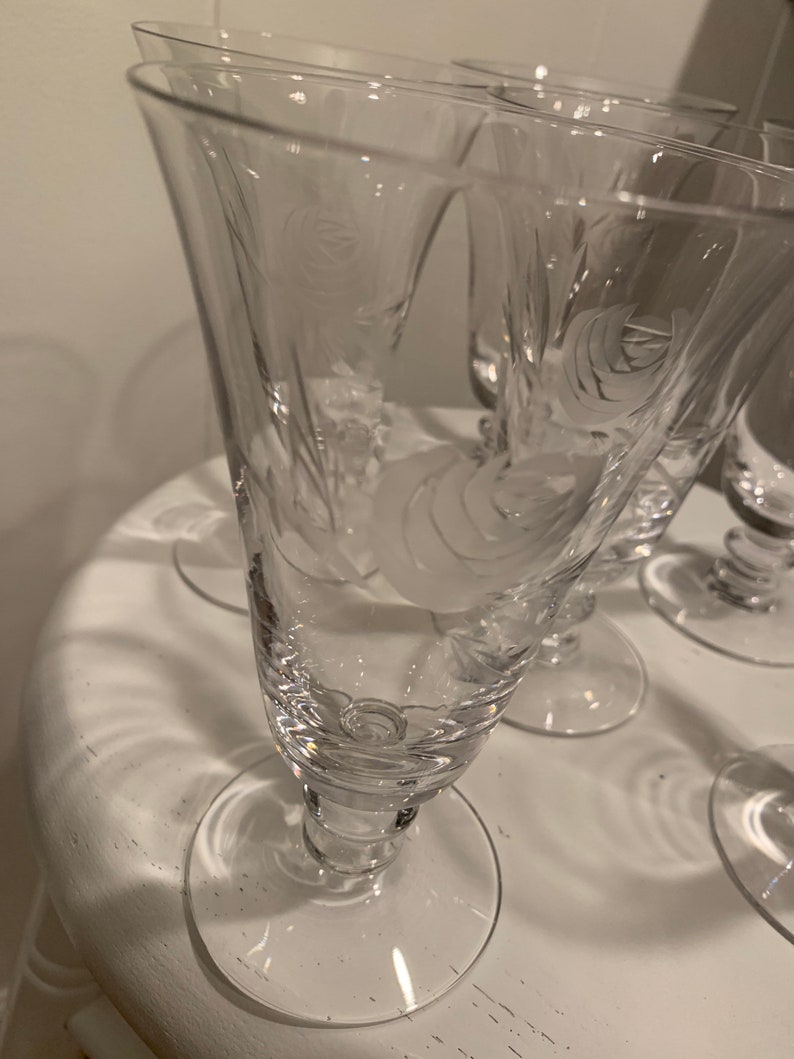 Vintage Fostoria Rose Stemware Ice Tea Glasses Wine Glasses | Etsy