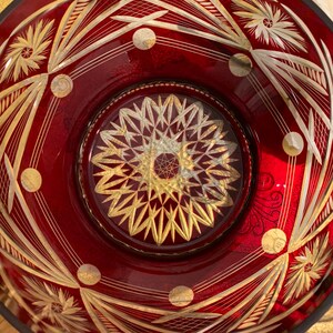 RUBY RED CRYSTAL Bowl Cut Glass Czech Cut to Clear Crystal - Etsy