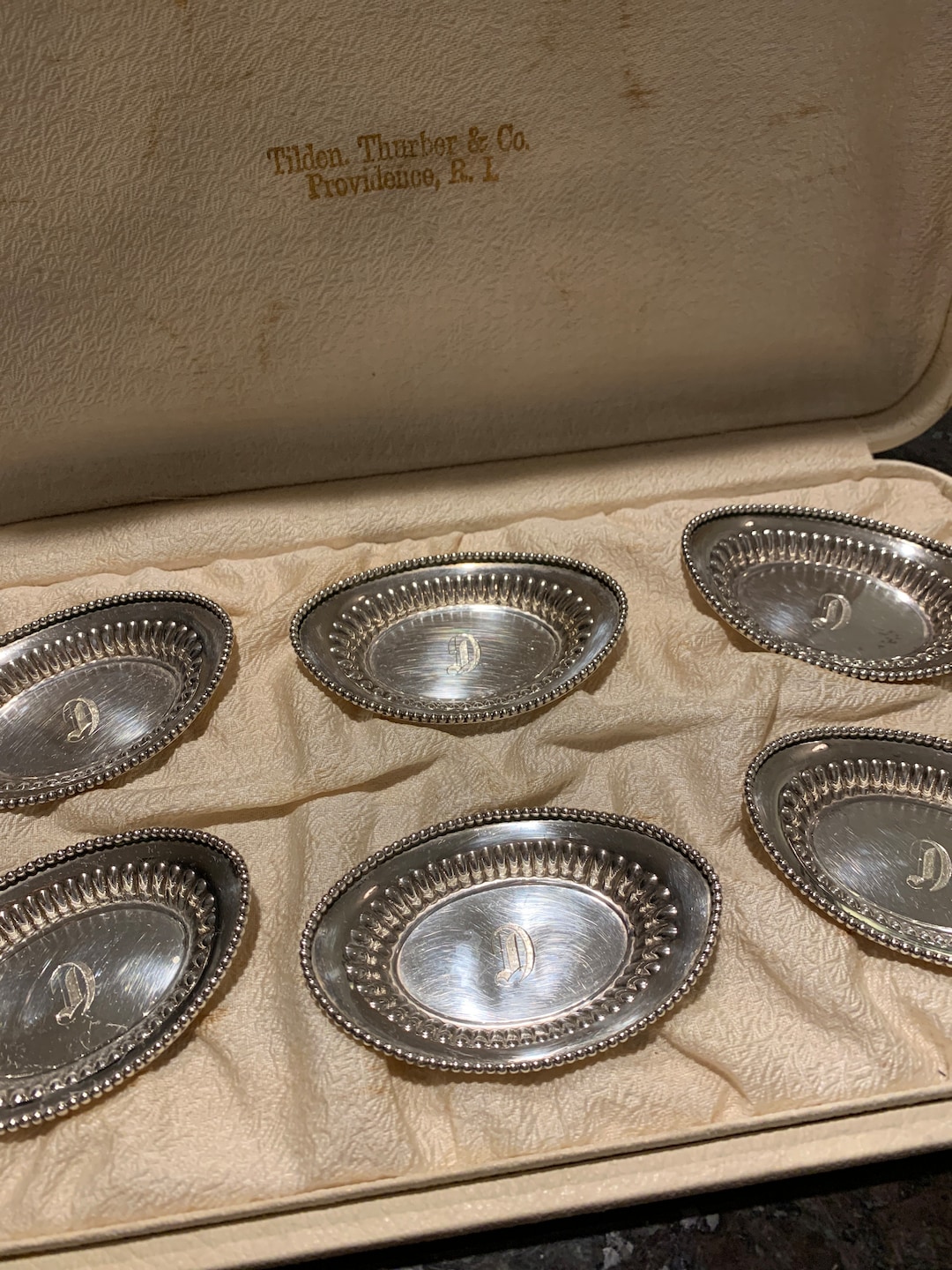 Antique Sterling Silver Nut Candy Dishes Engraved D - Etsy
