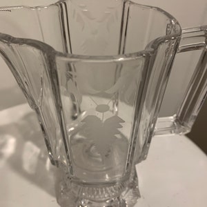 George Duncan Sons Celtic Cross Creamer and Spooner EAPG Clear Etched ...