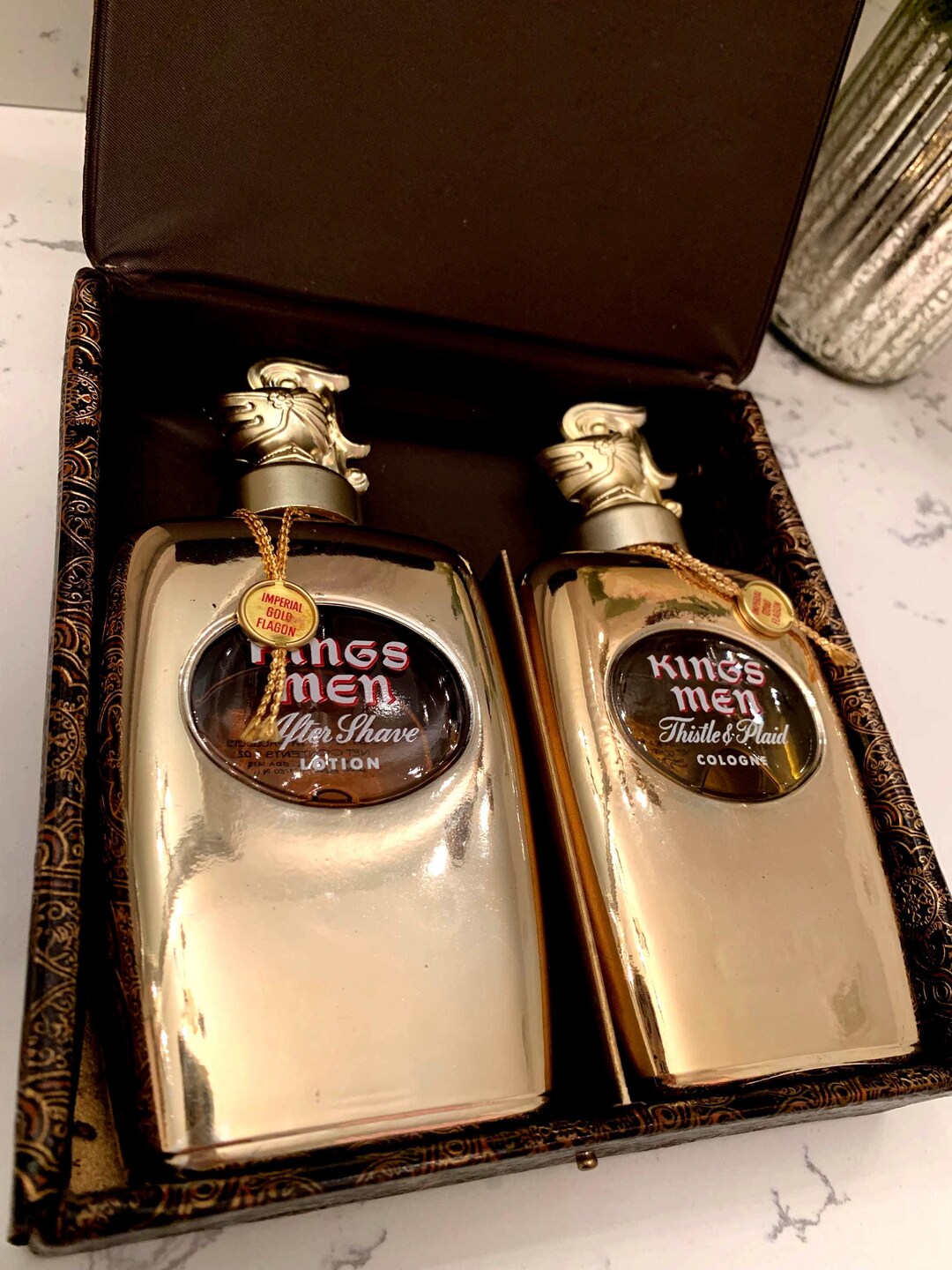 Vintage Kings Men Imperial Gold Flagon Cologne Set Rare Gift for Dad - Etsy