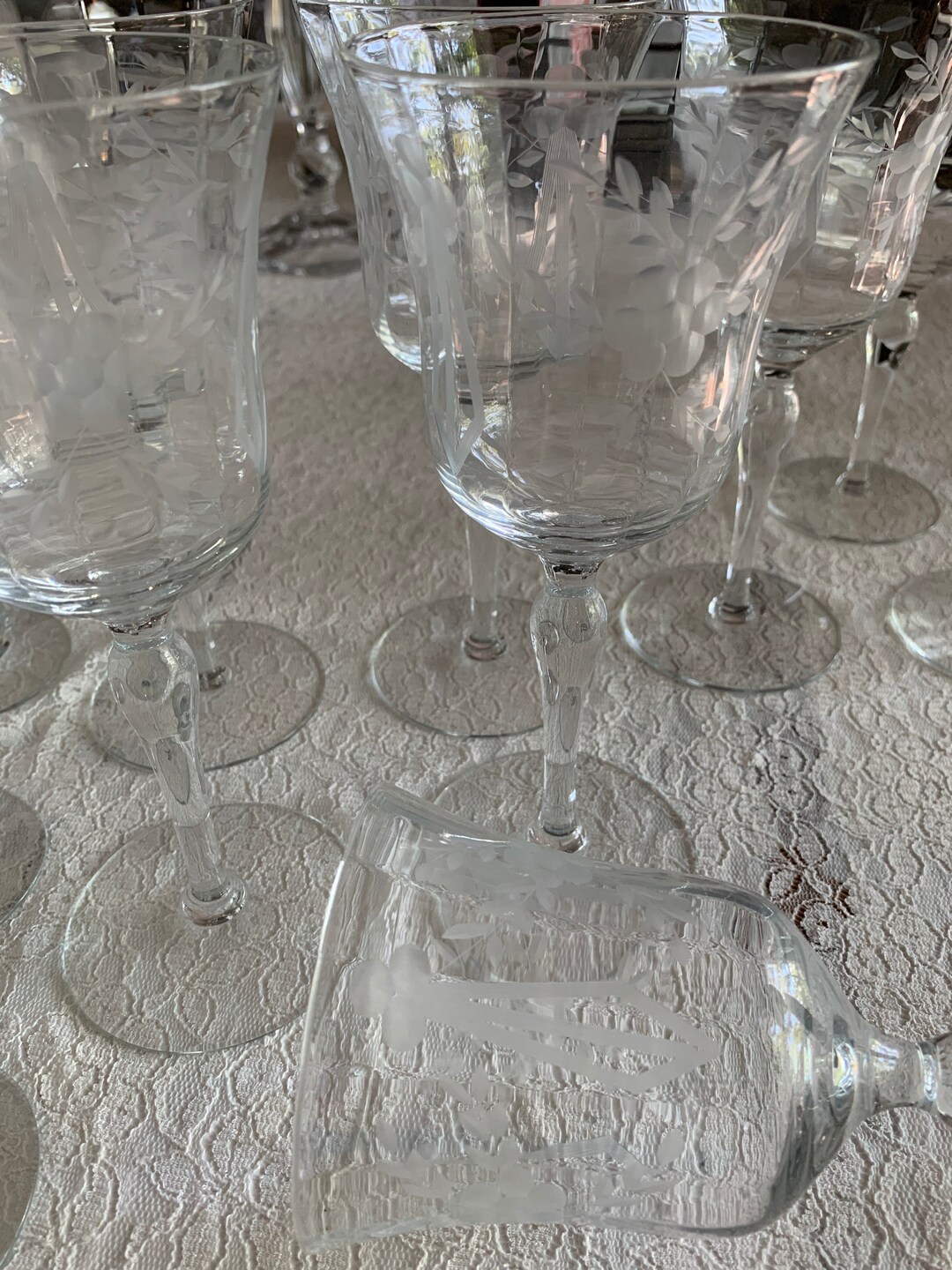 Beautiful Antique Etched Stemware Very Delicate Your Choice of Style - Etsy