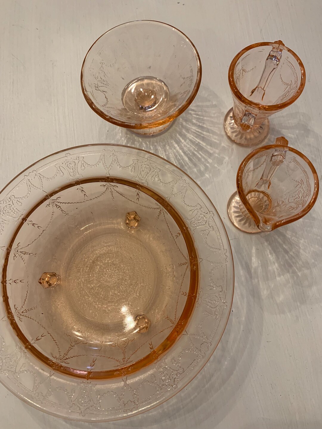 Moser Jennifer Pink Depression Style Glass Miniature Chids Size - Etsy
