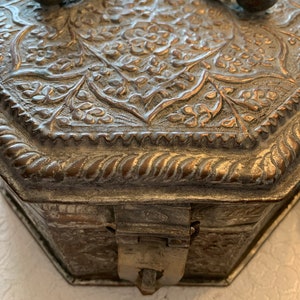 Antique Copper Octagonal Betal Nut Box Embossed - Etsy