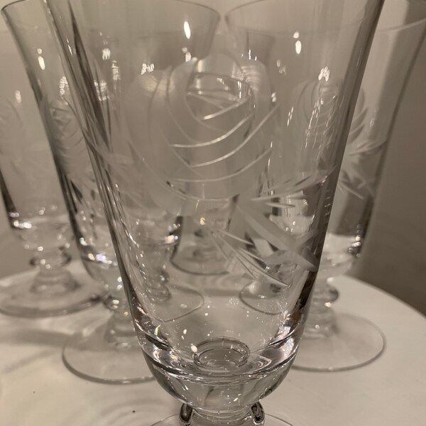 Fostoria Rose Glasses - Etsy