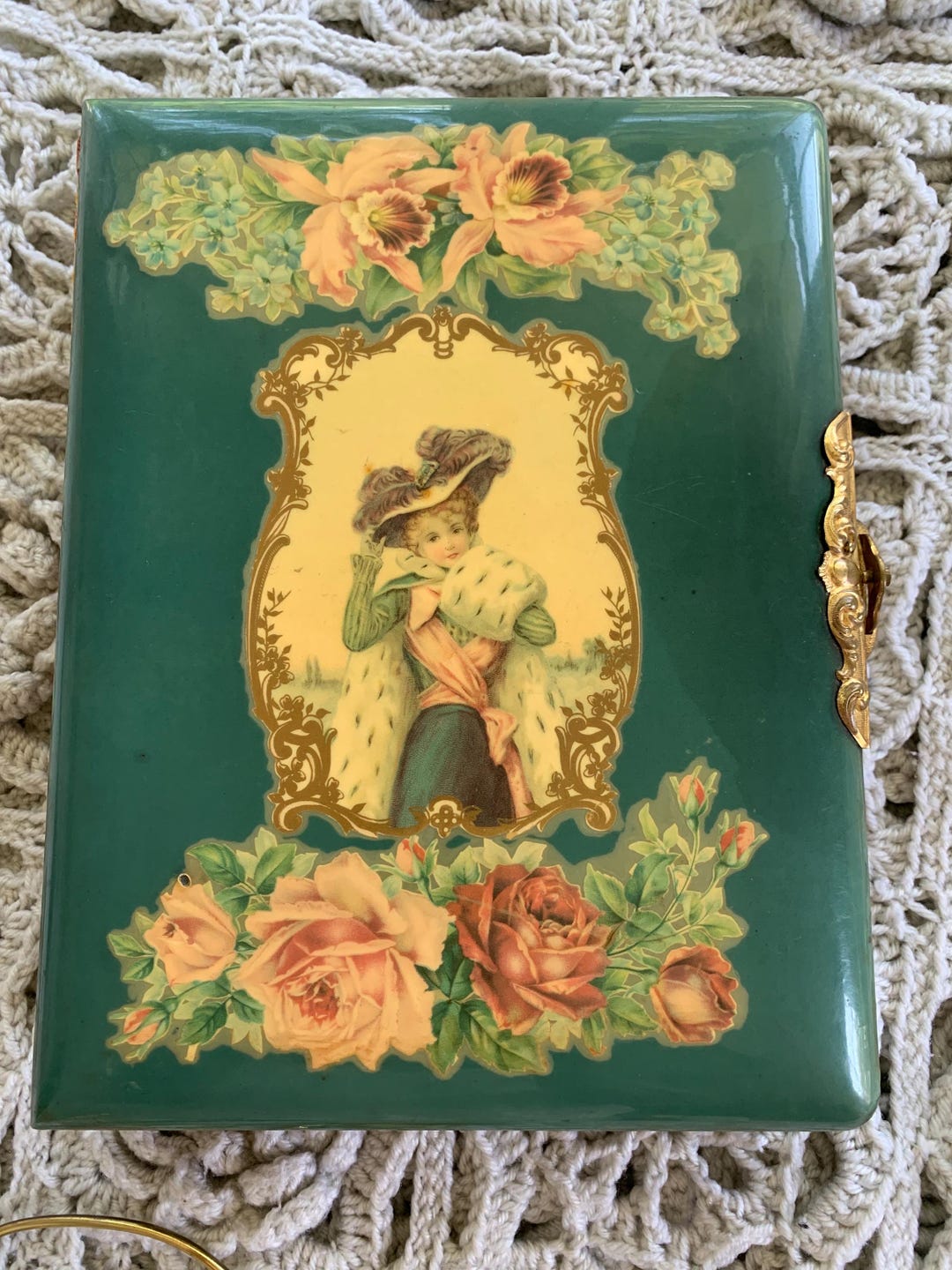 Victorian Era Photo Album Celluloid and Velvet Brass Ornate Closures ...