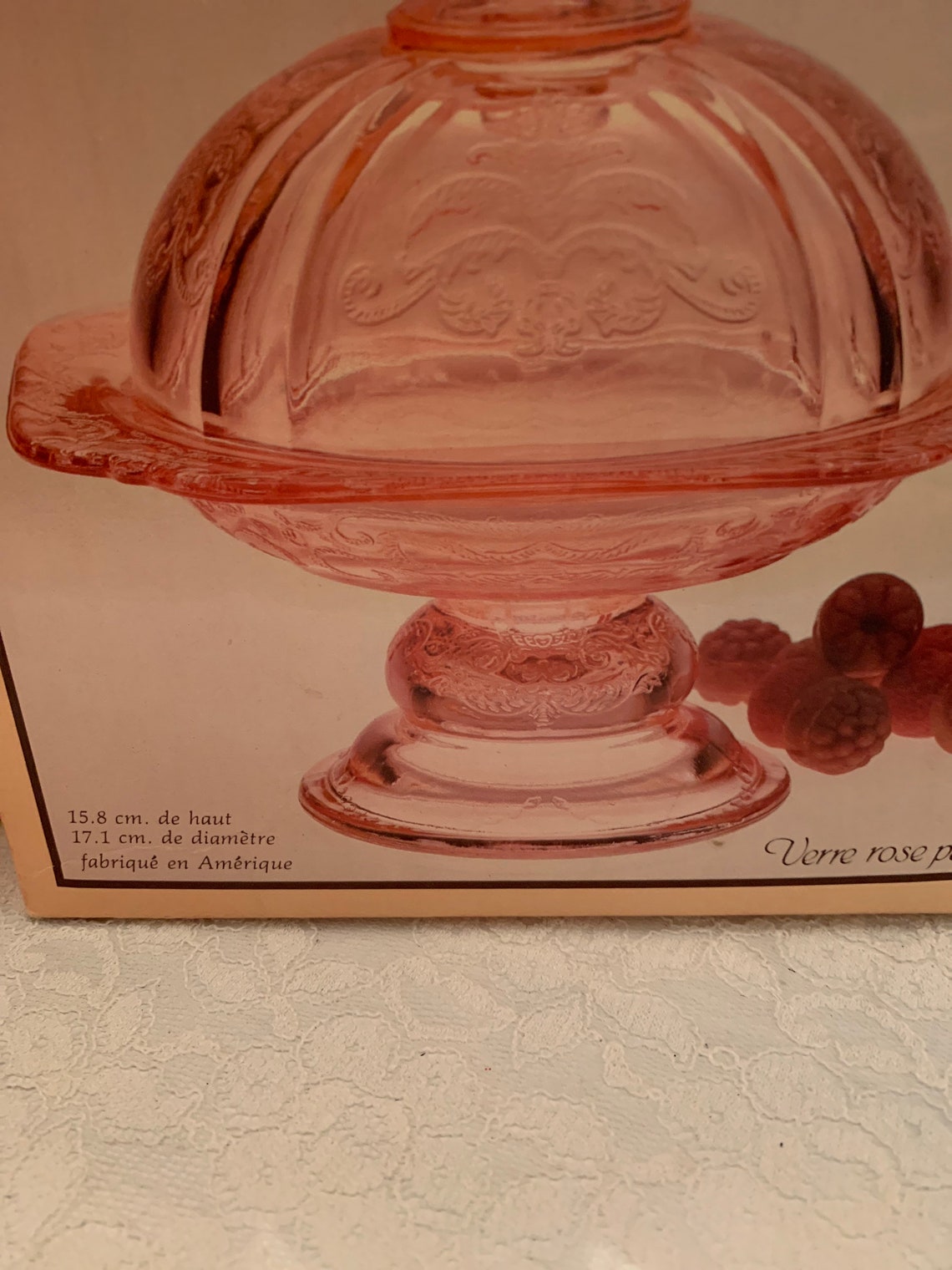 Pink Candy Dish And Cover Indiana Glass Pink Recollections | Etsy