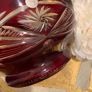 RUBY RED CRYSTAL Bowl Cut Glass Czech Cut to Clear Crystal - Etsy