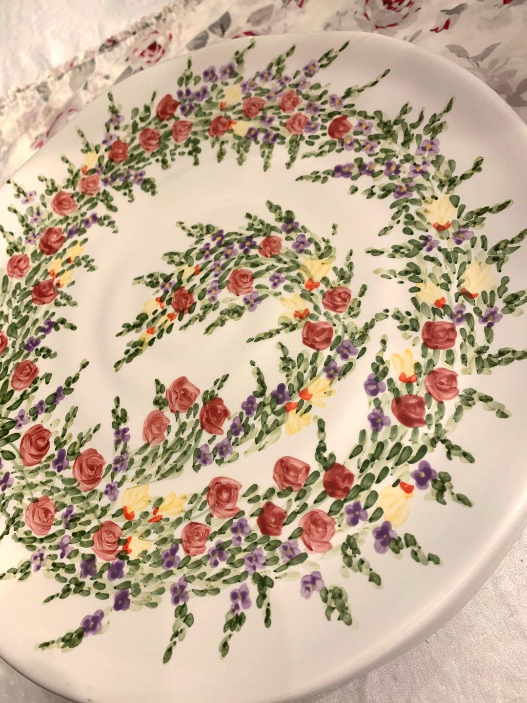 Spring Garden Plate Tabletop’s Unlimited Hand Painted Floral - Etsy