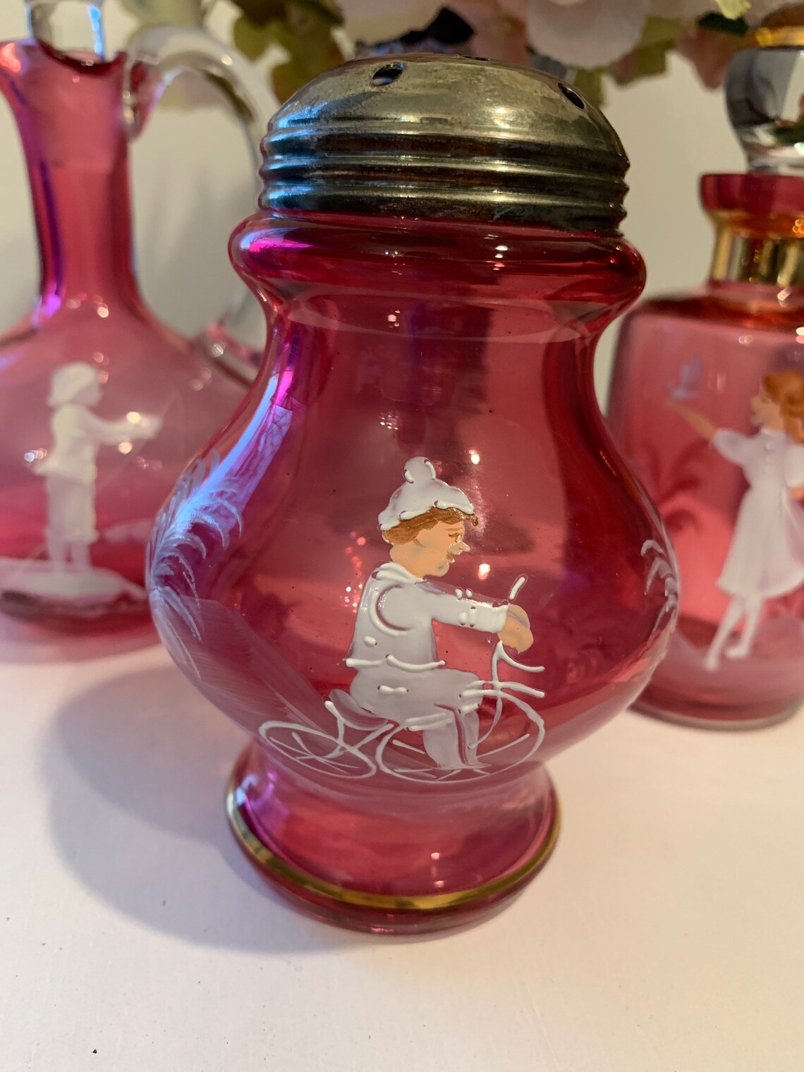 Antique Mary Gregory Cranberry Glass Your Choice Shaker - Etsy