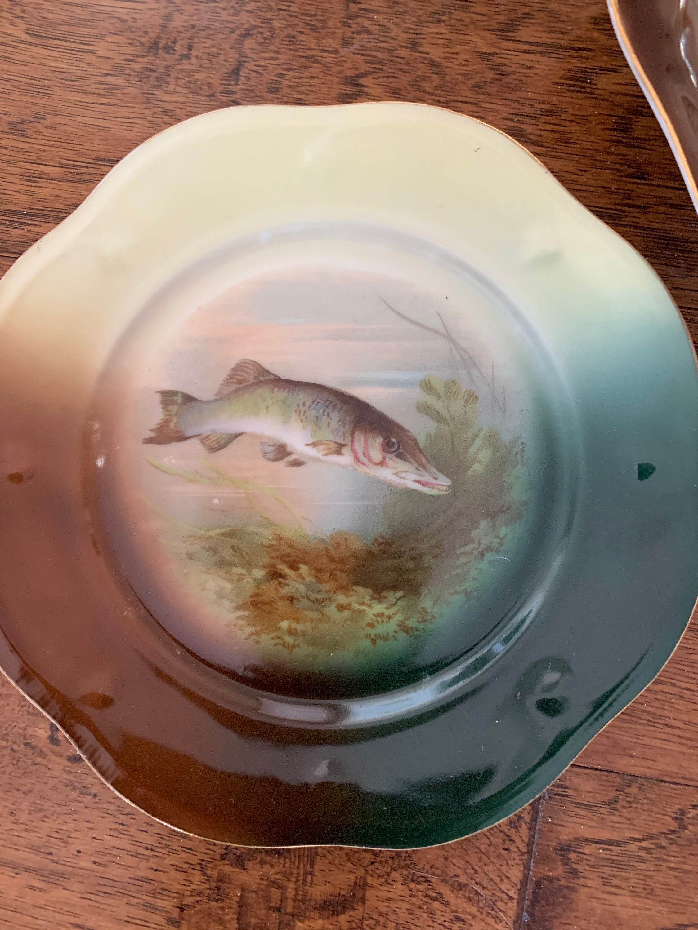 Kitchen & Dining Plates Dining & Serving Antique Fish Plate Set Z.S ...