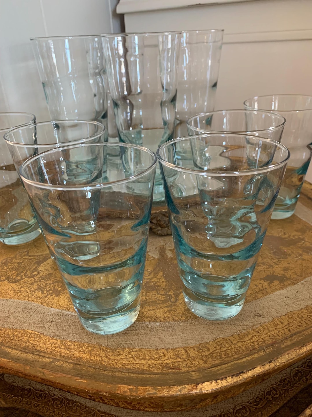 Rare Libby Aqua Ripple Glassware Vintage Drinking Glasses - Etsy