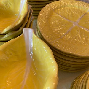 Secla Yellow Cabbage Majolica Dinnerware 50’s Portugal Dinnerware - Etsy