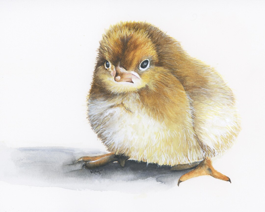 Cute Baby Chick Watercolor Nursery Wall Art Prints Easter Baby Chick ...