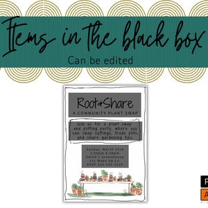 Community Plant Swap Invitation | Editable Printable Plant Lovers ...