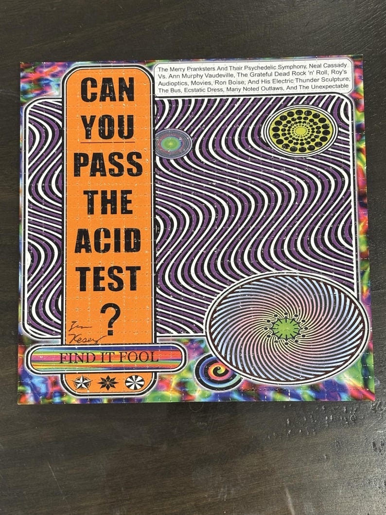 Can You Pass the Acid Test by Zane Kecey #'s, Signed, COA - Etsy