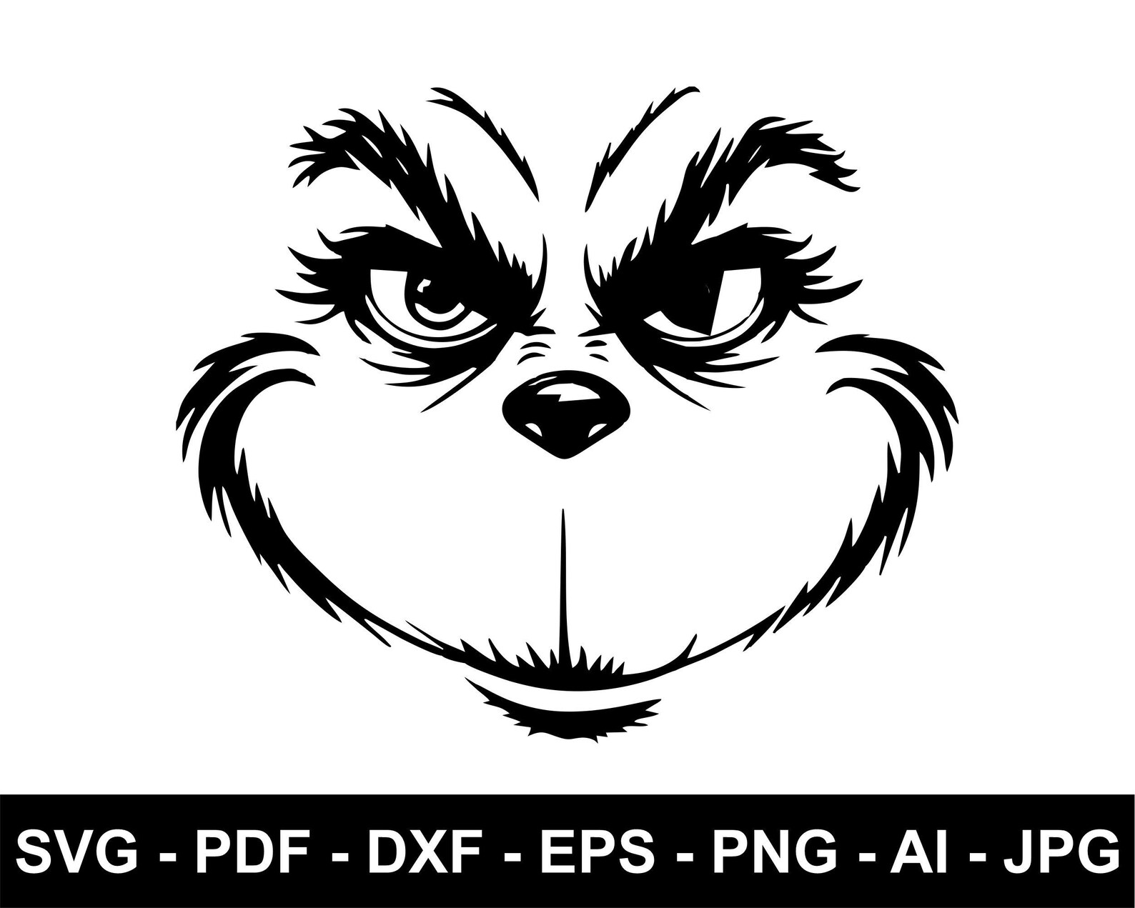 Grinch Face SVG, Christmas Clipart, Cut Files (digital Download) - Etsy