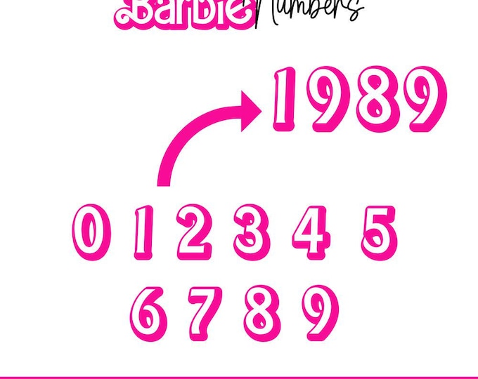 Barbie Numbers Svg Png, Princess Numbers Clipart (digital Download) - Etsy