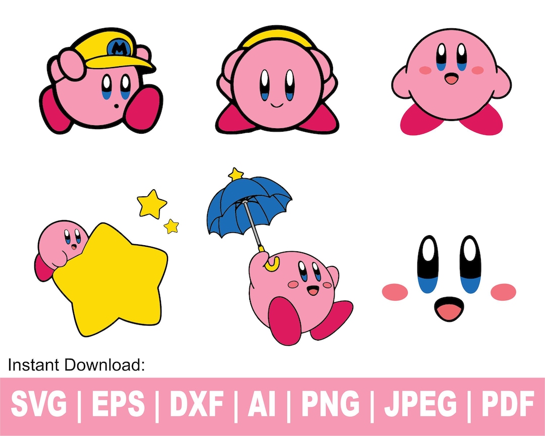 Kirby Svg Bundle Svg, Kirby Svg, Game Svg, Kirby Clipart, T Shirt Svg ...