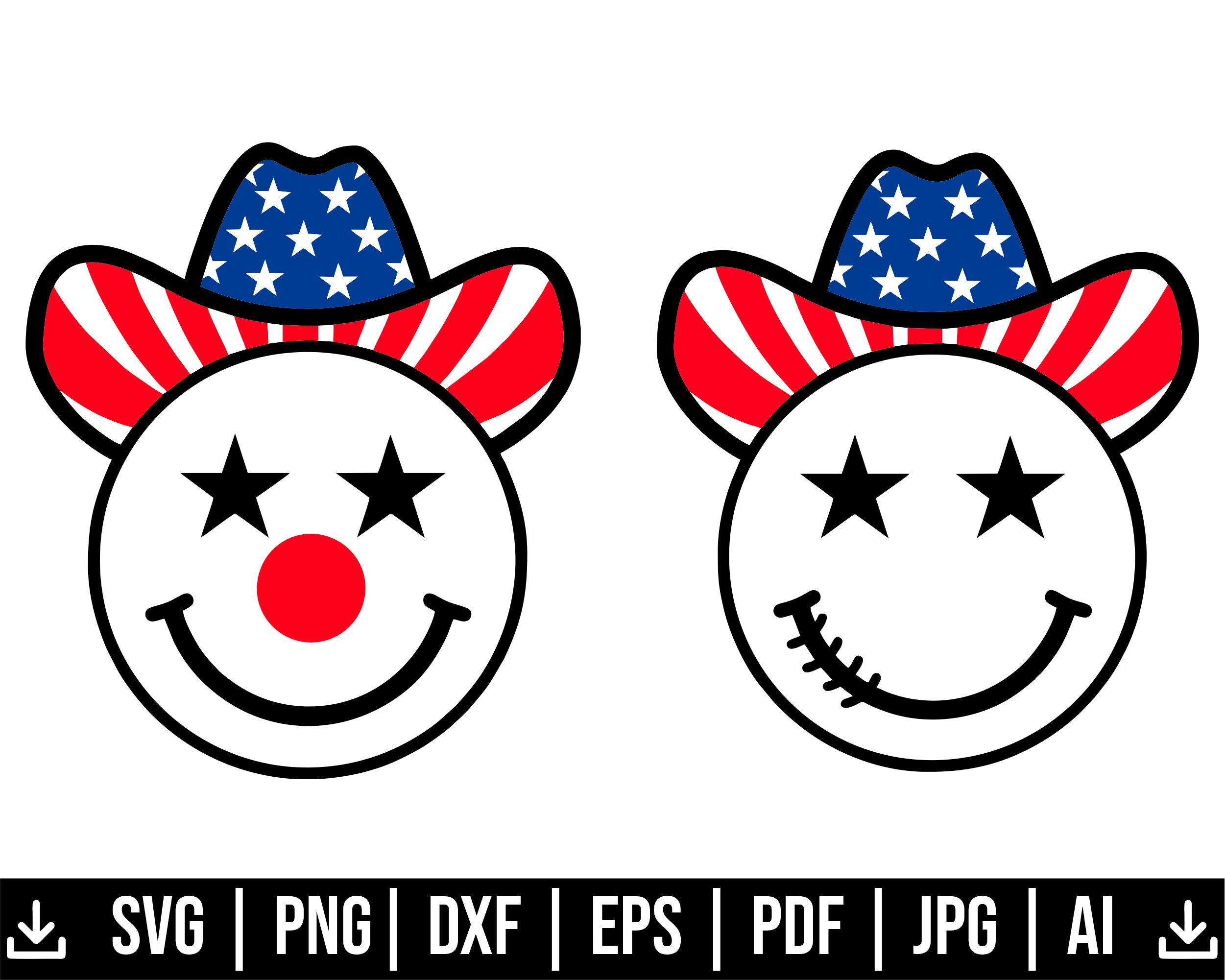 American Smiley Face Svg, Happy Face Svg, Retro 4th of July Svg ...