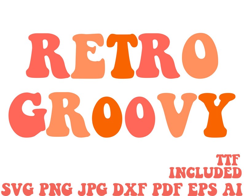 Retro Groovy Font SVG: Vintage Alphabet Clipart (digital Download) - Etsy