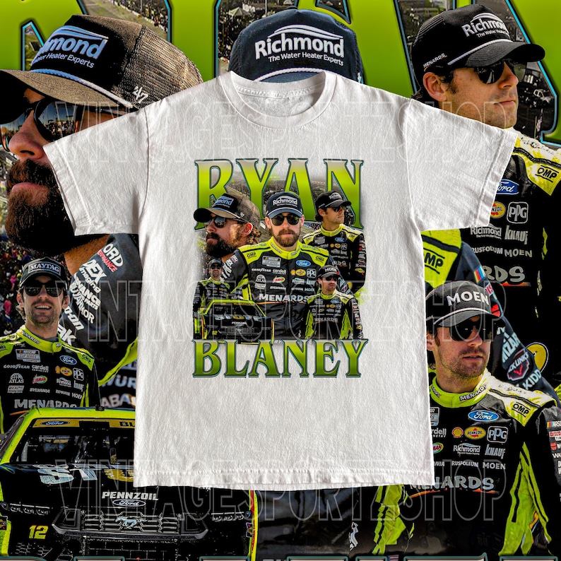 Vintage Ryan Blaney Shirt - Adult & Kids Sizes Custom Vintage Design ...