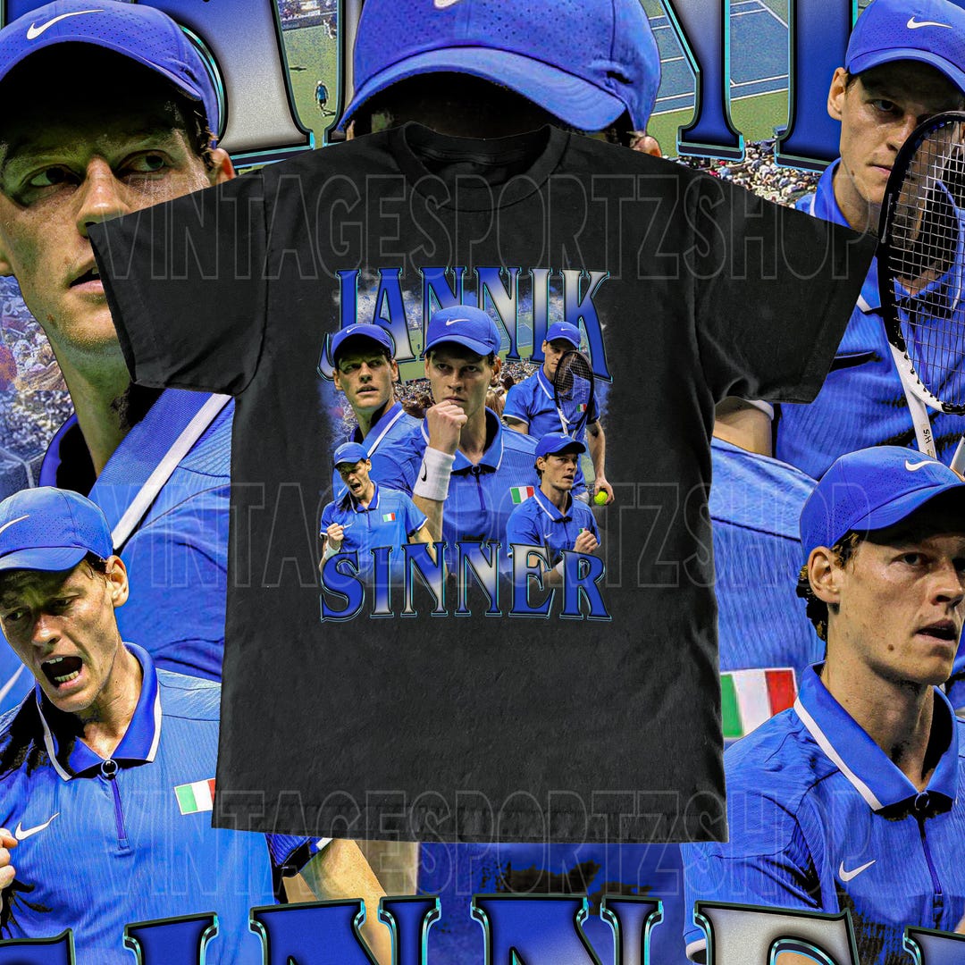 Vintage Jannik Sinner Shirt - Adult Sizes Custom Vintage Design Retro ...