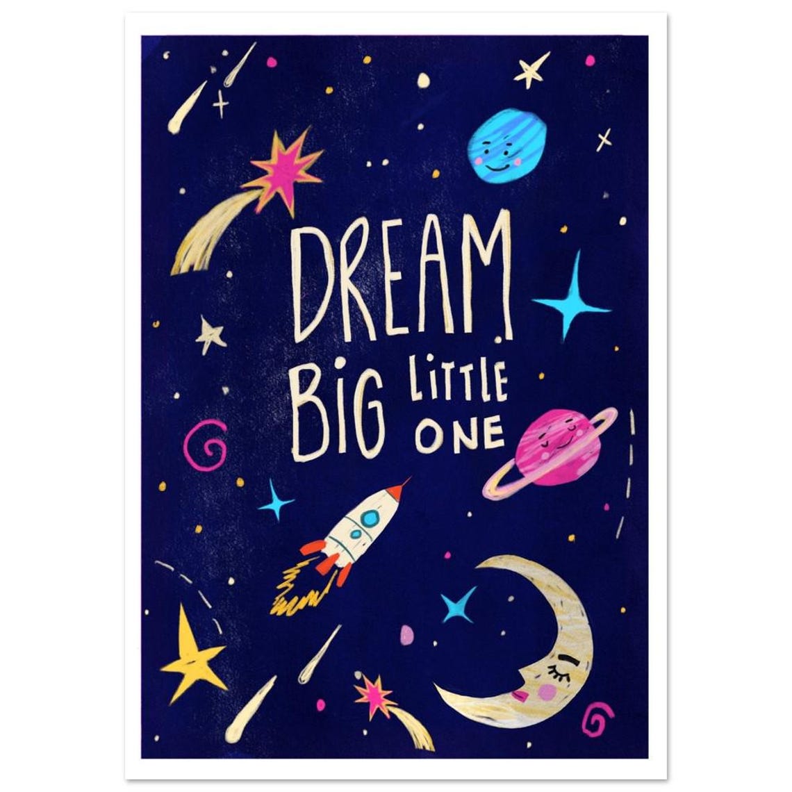 Dream Big Space Print, Outer Space Nursery Art - Etsy