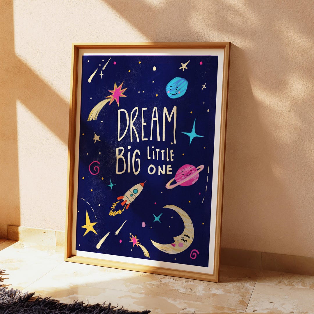 Dream Big Space Print, Outer Space Nursery Art - Etsy