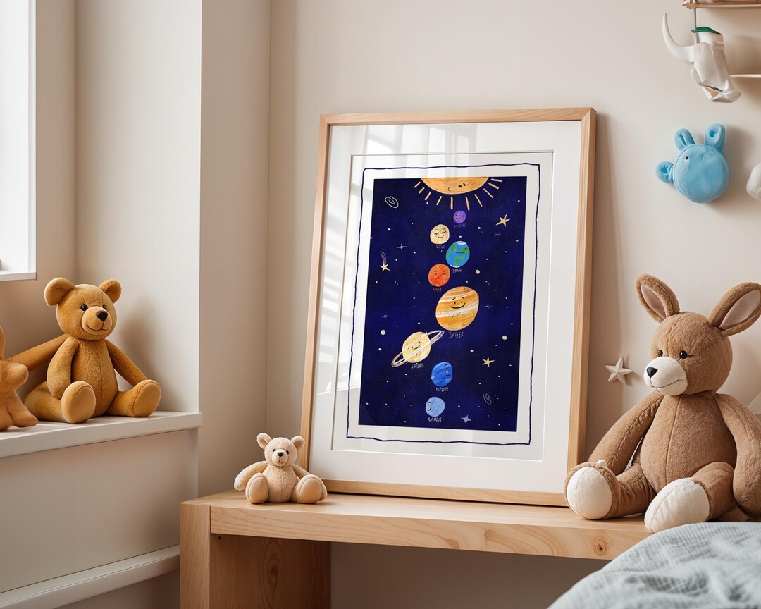 Planets Art Print, Cosmic Nursery Print, Space Theme Nursery, Solar ...