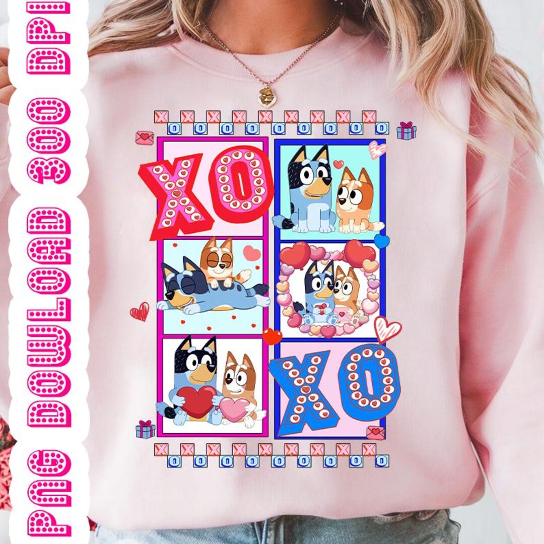 Blue XOXO Valentine Day Png, Blue and Friends Png, Valentine Day Png ...