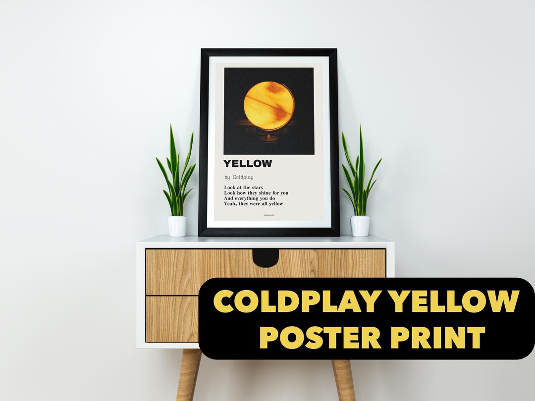 Coldplay Yellow Song Printable Poster Wall Art Decoration - Etsy