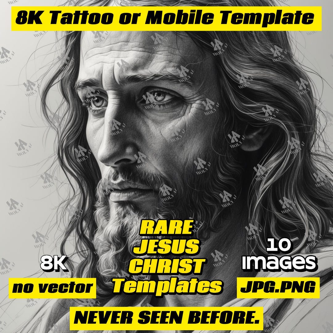 10 Rare Jesus Christ Tattoo Templates - 8K High-resolution Pngs ...