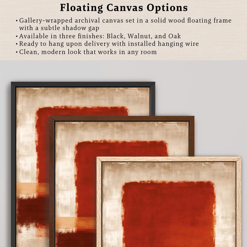 Rust Abstract Wall Art Print: Deep Terracotta With Dark Band - Etsy