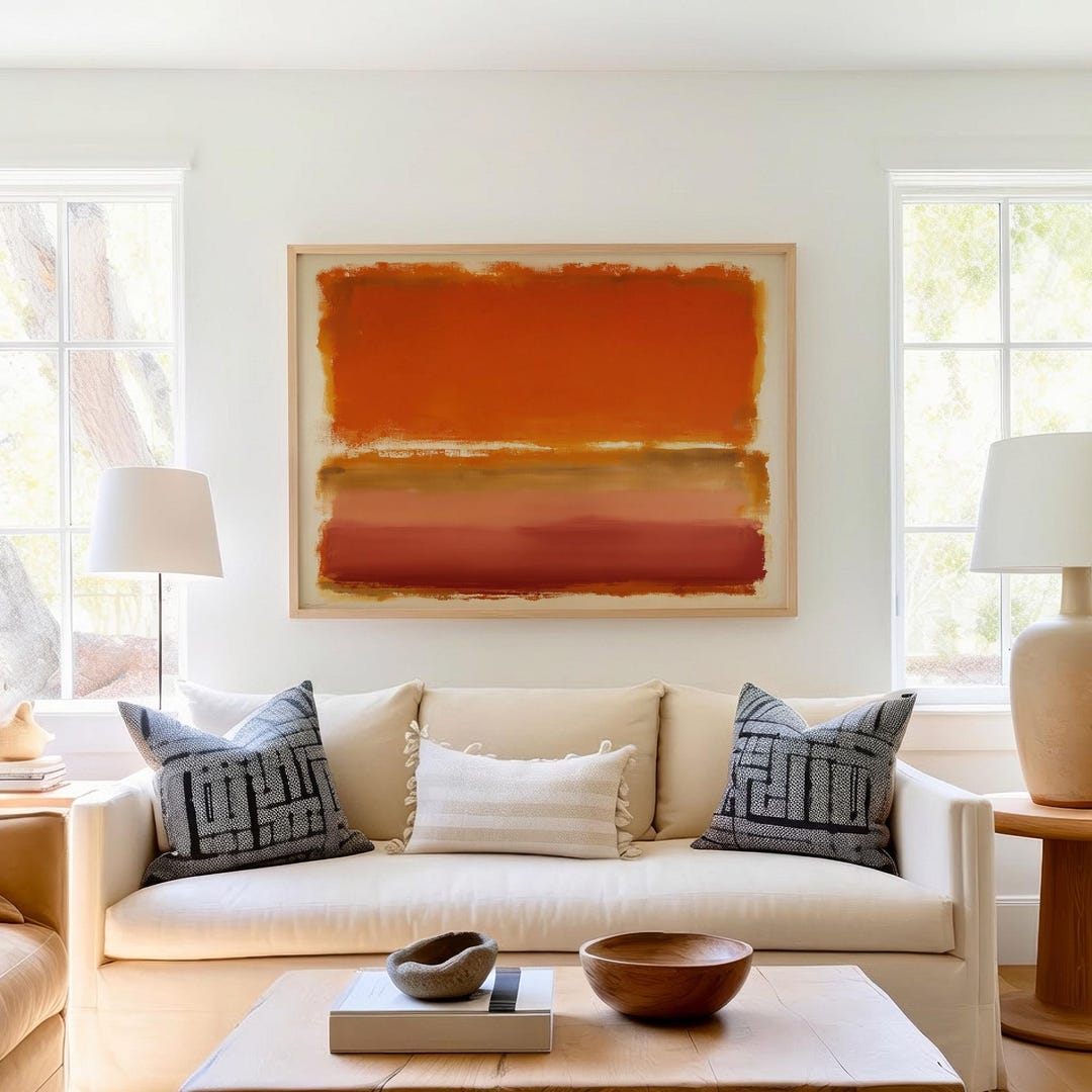 Soft Rothko Inspired Abstract Art Print, Desert Color Block Wall Art ...