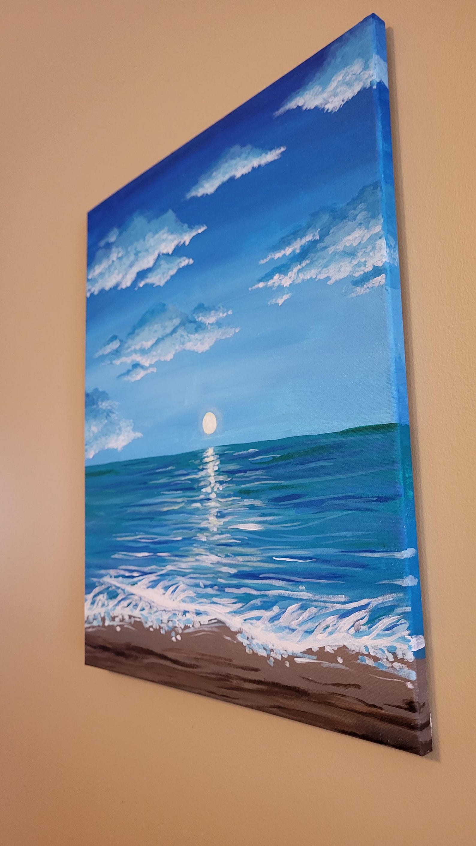Daylight Beach - Acrylic Painting on Canvas, 16 in X 20 In - Etsy