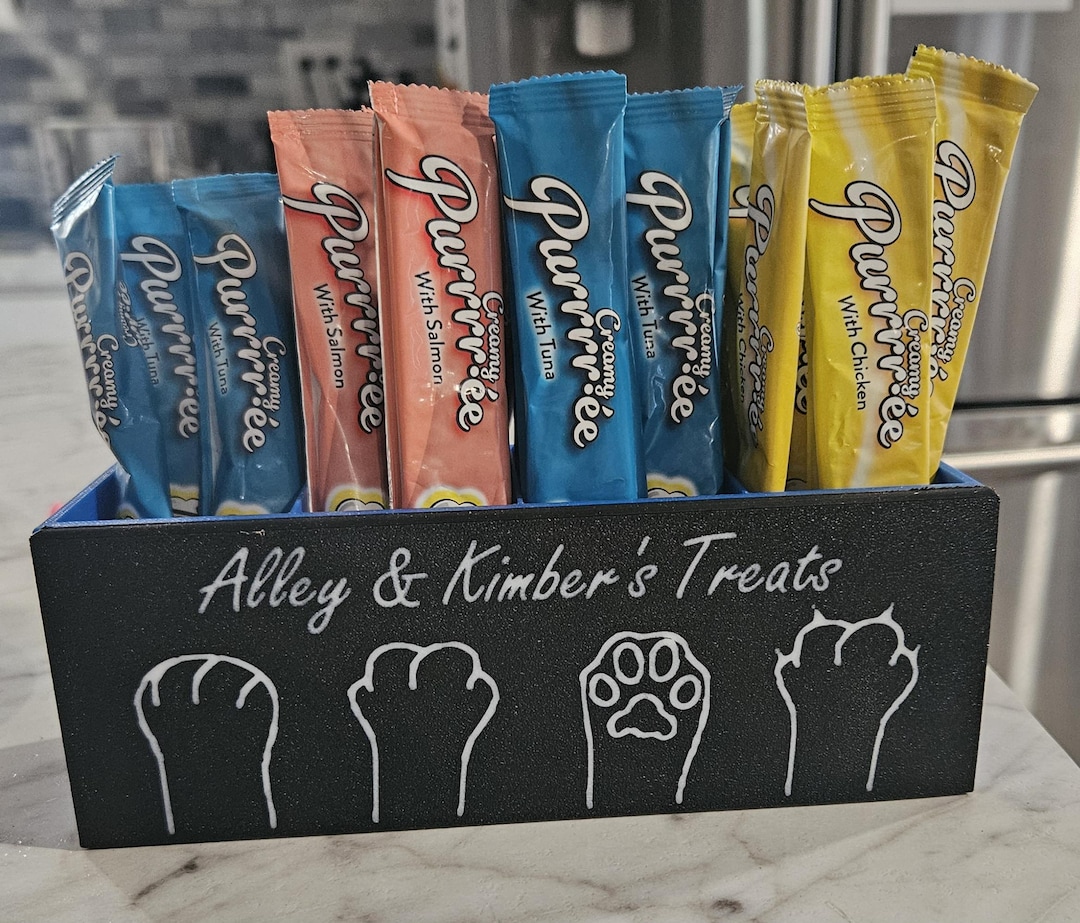 Custom Cat Treat Tube Storage Box: Personalized Pet Treat Organizer - Etsy