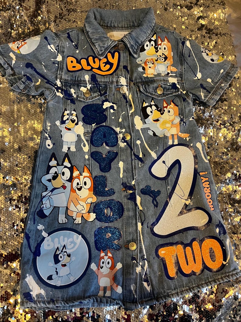 Bluey Birthday Dress , Bluey Dress , Bluey Birthday Outfit, Blue Dog ...
