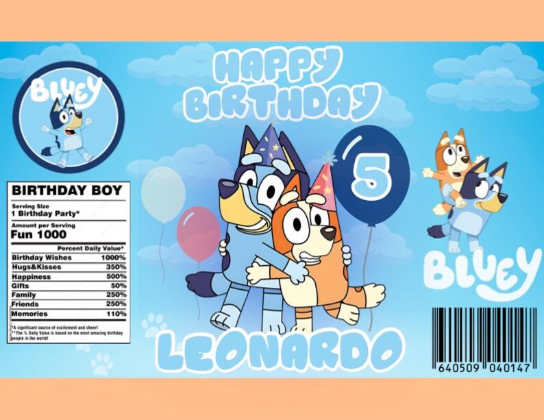 Bluey Chip Bag PDF, Bluey Party Favors, Bluey Chips - Etsy